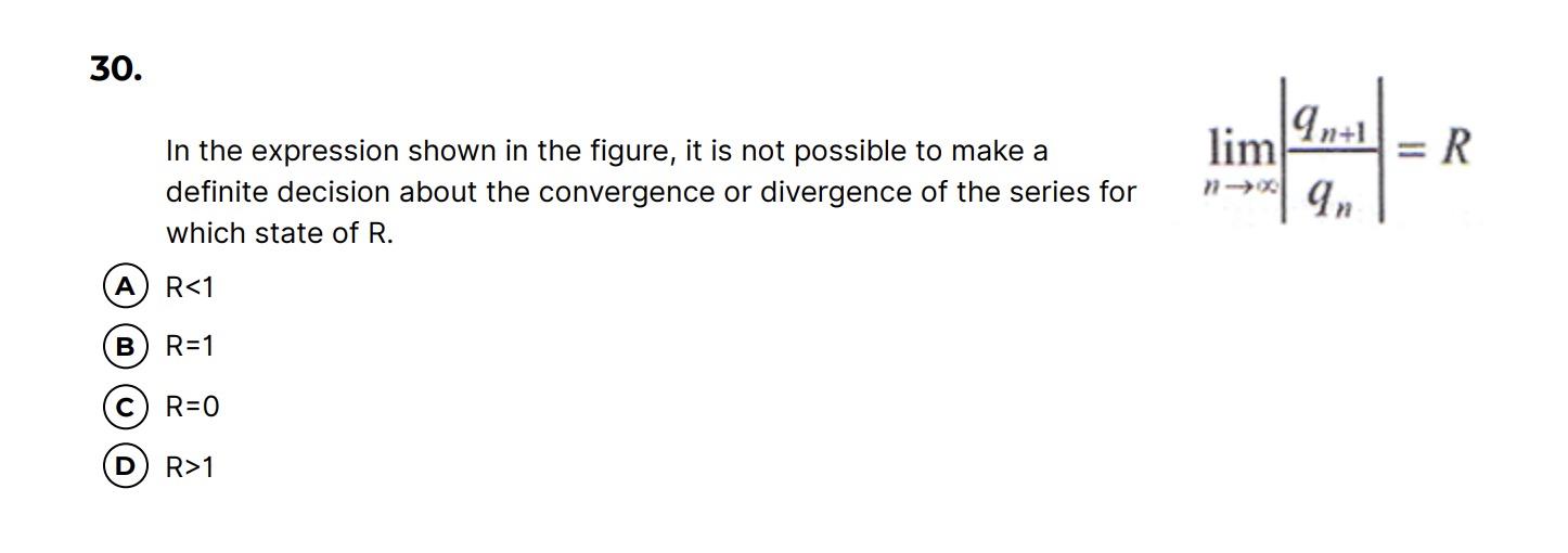 Solved 30. lim 2017 = R In the expression shown in the | Chegg.com