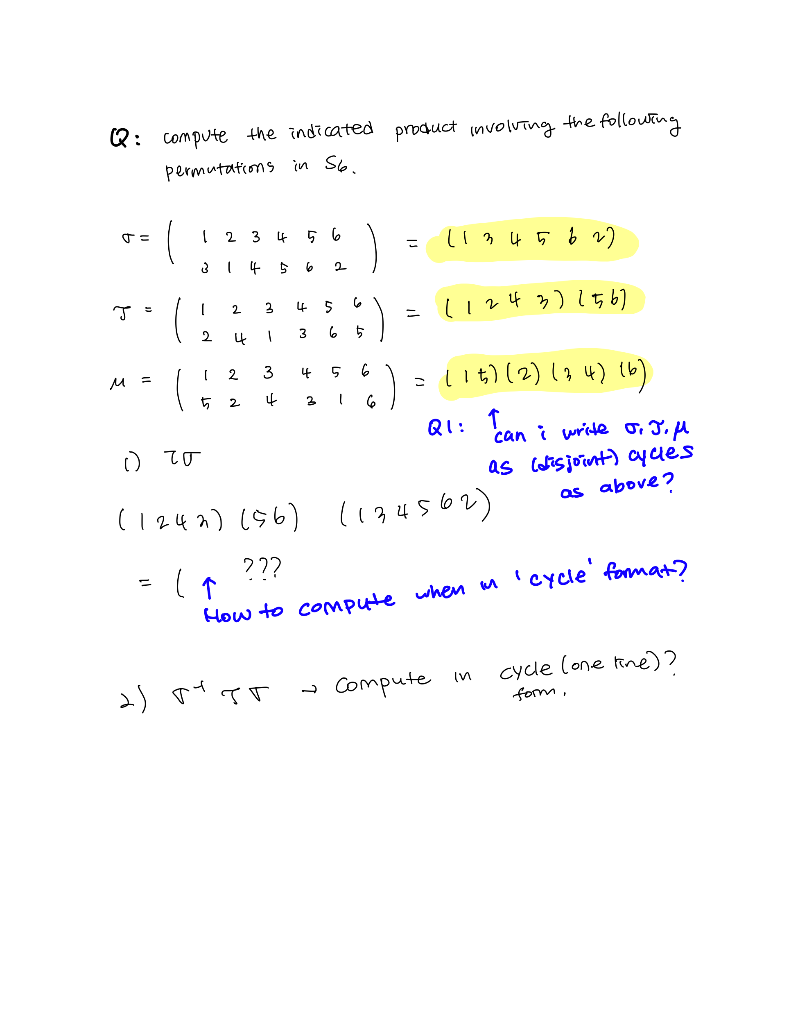 Solved Compute #1) tow*sigma #2) (sigma)^-1*tow*sigma in | Chegg.com