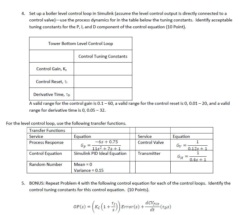 1. Determine the control action for the various | Chegg.com