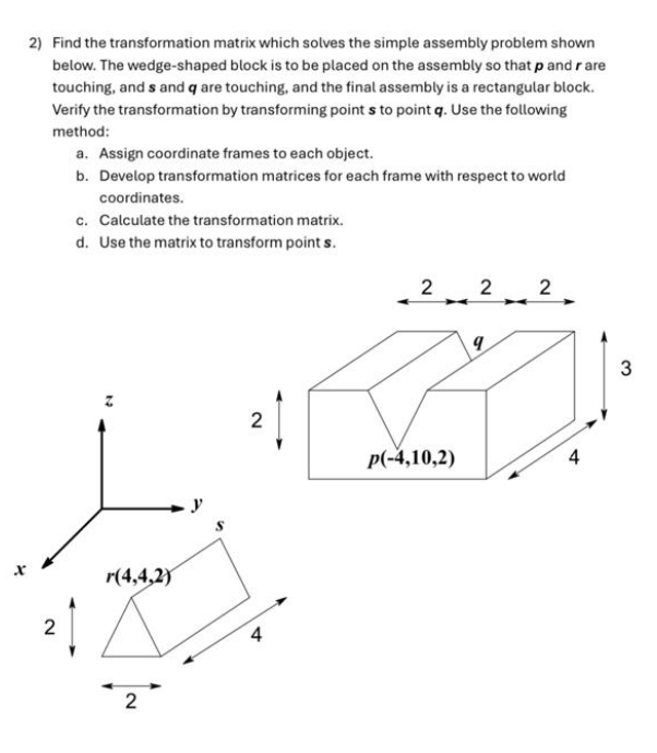 2) ﻿Find the transformation matrix which solves the | Chegg.com