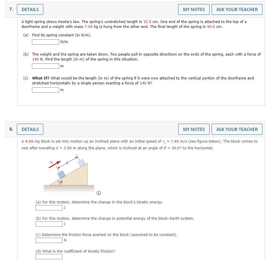 Solved A light spring obeys Hooke's law. The spring's | Chegg.com