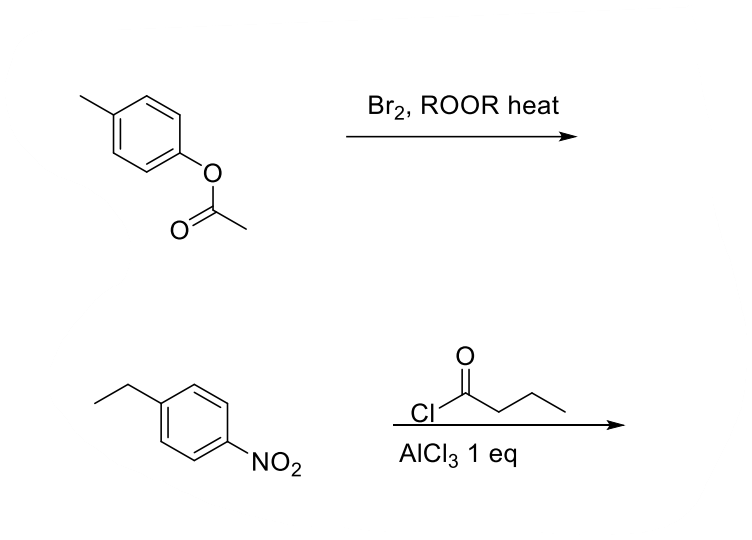 Solved Br OH CI Ph 1 eq AICI: F3C. NO2 HONO2, H2SO4 NO2 Br2, | Chegg.com