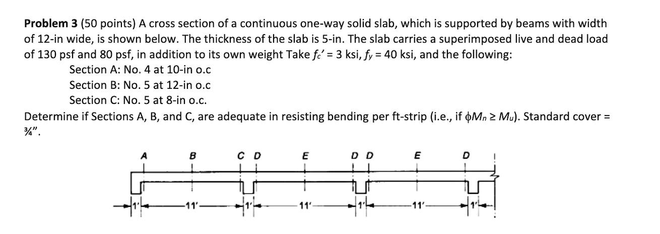 Solved Problem 3 (50 points) A cross section of a continuous | Chegg.com
