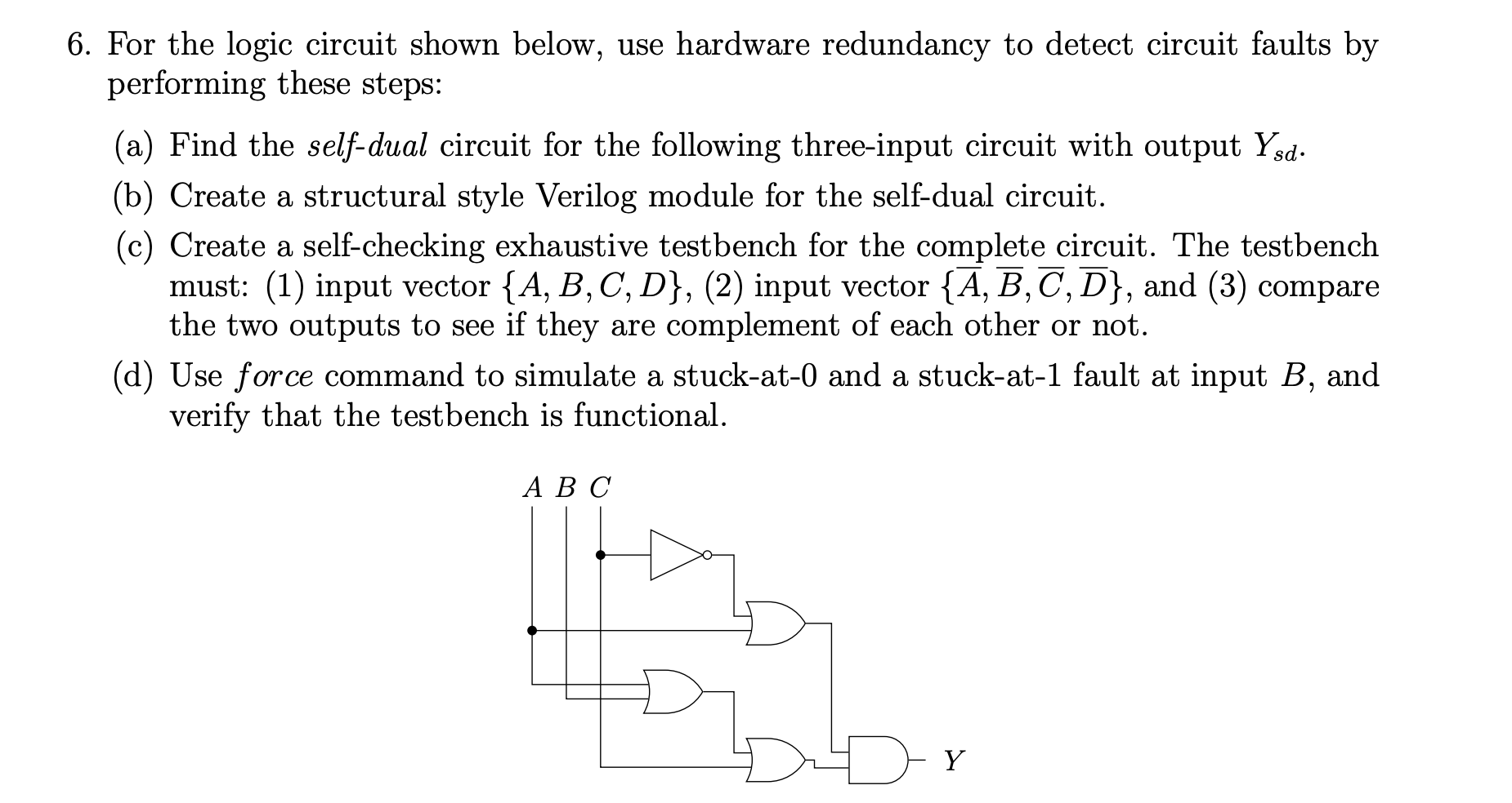 6. For the logic circuit shown below, use hardware | Chegg.com