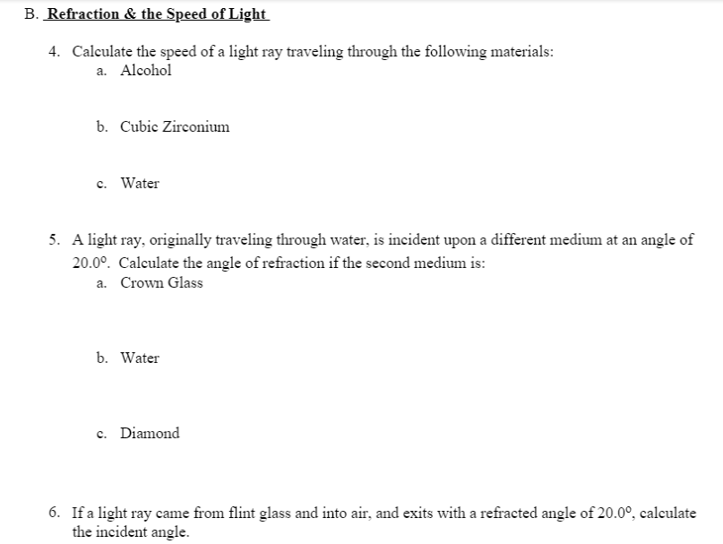 Solved A. Reflection & Mirrors 1. Using mathematics, show | Chegg.com