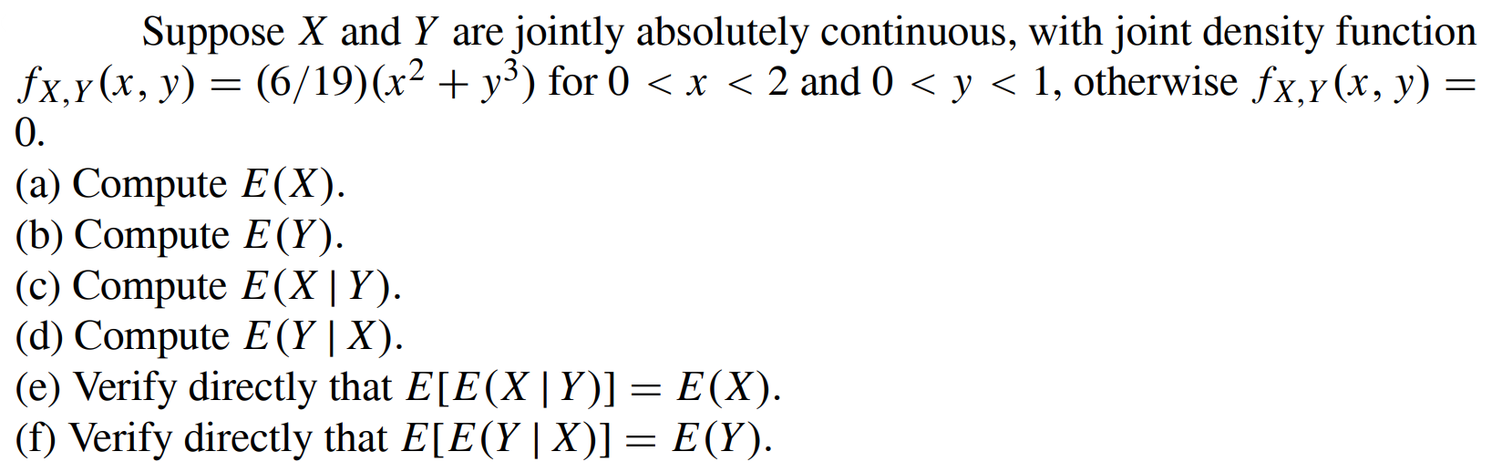 Solved Suppose X and Y are jointly absolutely continuous, | Chegg.com