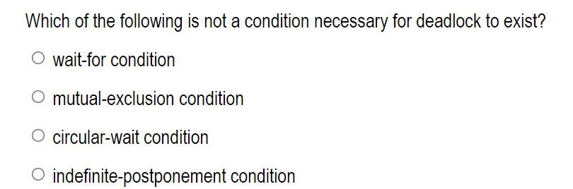 Solved Which of the following is not a condition necessary | Chegg.com