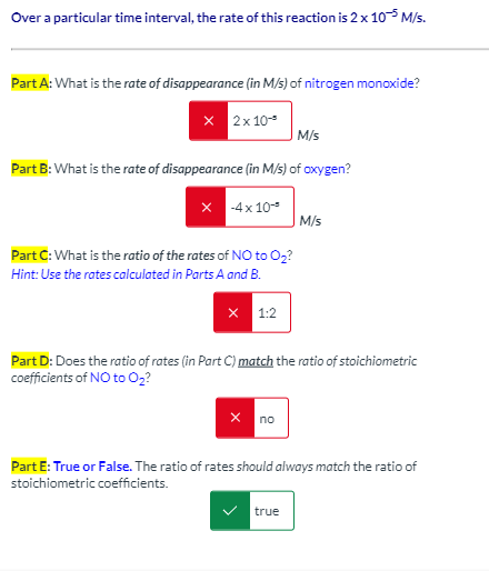 Solved Average Rates of Appearance and Disappearance | Chegg.com