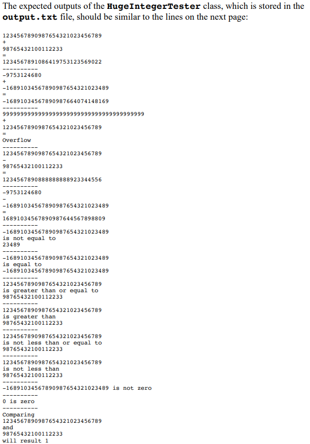 Solved Part B Complete The Provided Hugeintegertester