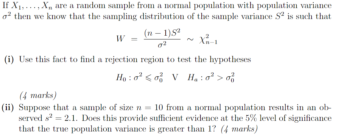 Solved If X1, ..., Xn are a random sample from a normal | Chegg.com