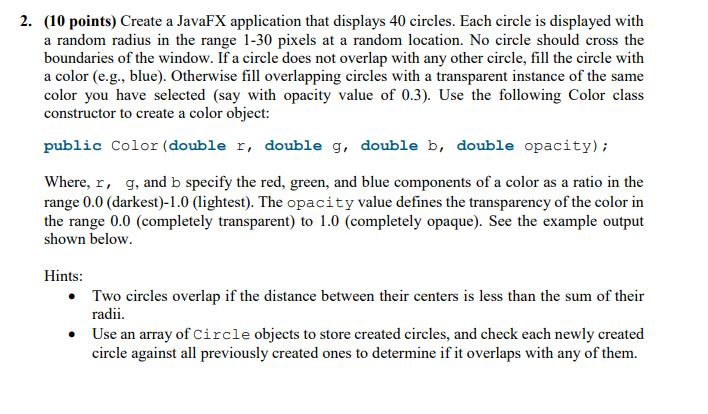 Solved 2 10 Points Create A Javafx Application That