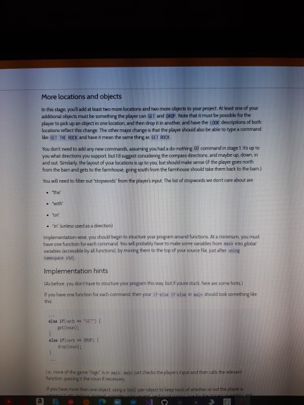 More locations and objects In this stages you add at | Chegg.com