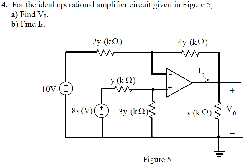Solved 4. For the ideal operational amplifier circuit given | Chegg.com