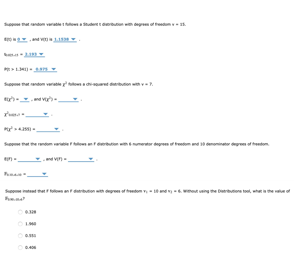 Solved Suppose that random variable t follows a Student t | Chegg.com