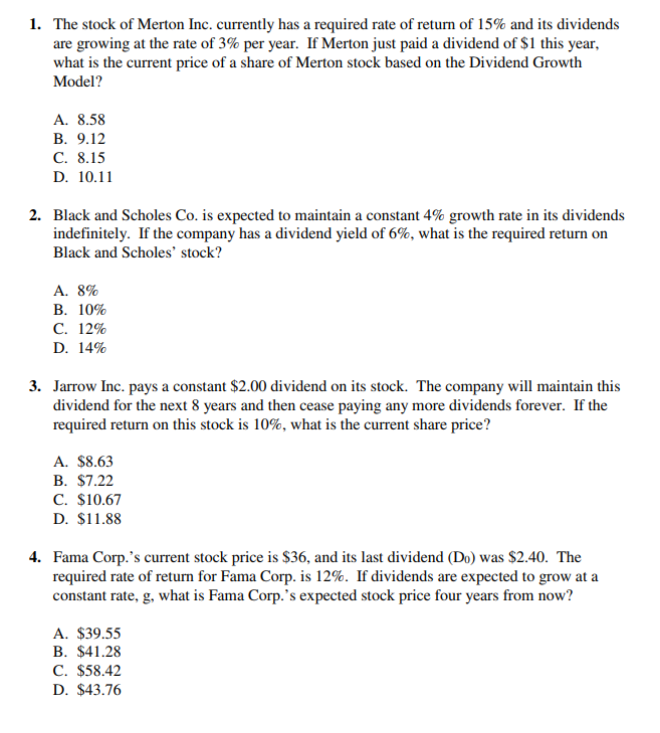 Solved 1 The Stock Of Merton Inc Currently Has A Required Chegg solved-1-the-stock-of-merton-inc-currently-has-a-required-chegg