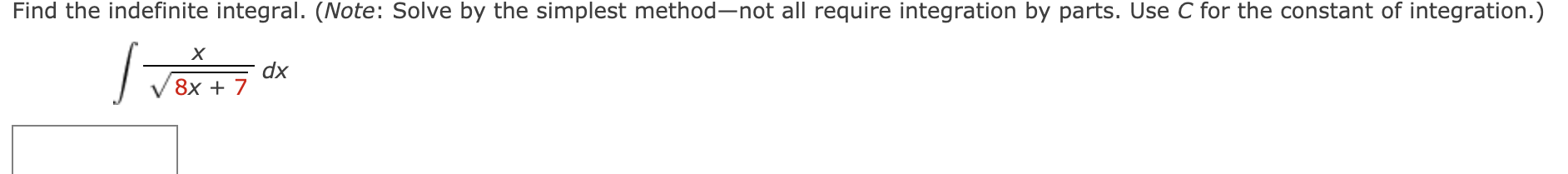 Solved Find the indefinite integral. (Note: Solve by | Chegg.com Solved Find the indefinite integral. (Note: Solve by | Chegg.com