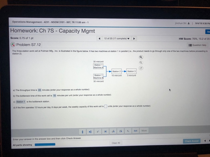 Solved Operations Management -4231-MSOM 3101-007, TR 11:00 | Chegg.com