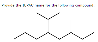 Solved Provide the IUPAC name for the following | Chegg.com