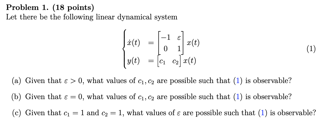 Solved Problem 1 18 Points Let There Be The Following 