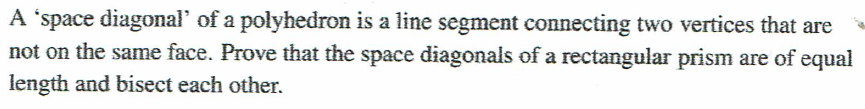 Solved A ‘space diagonal' of a polyhedron is a line segment | Chegg.com