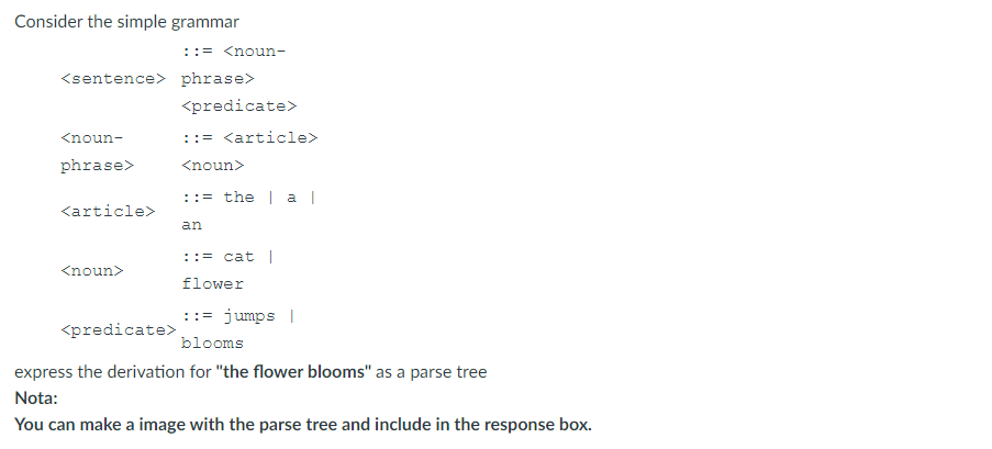 Solved Consider the simple grammar > phrase ::= | Chegg.com