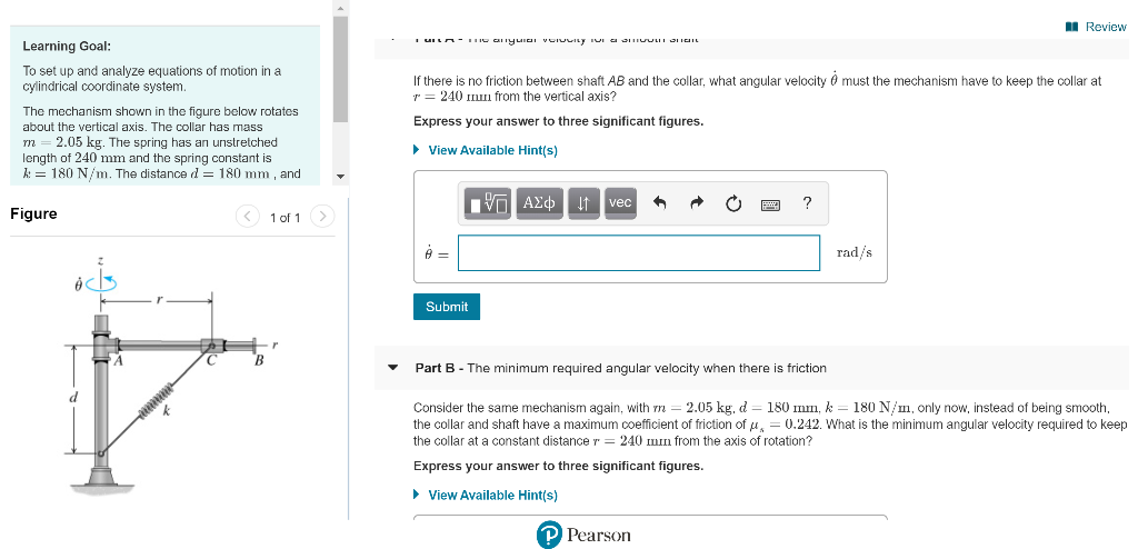 Solved Review Learning Goal: To set up and analyze equations | Chegg.com