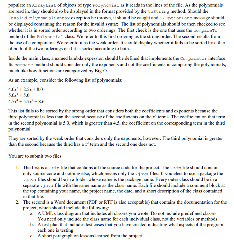 Solved The second programming project involves writing a | Chegg.com