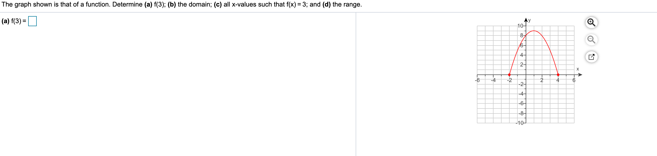 Solved Write interval notation for the given graph. ++ -10 | Chegg.com