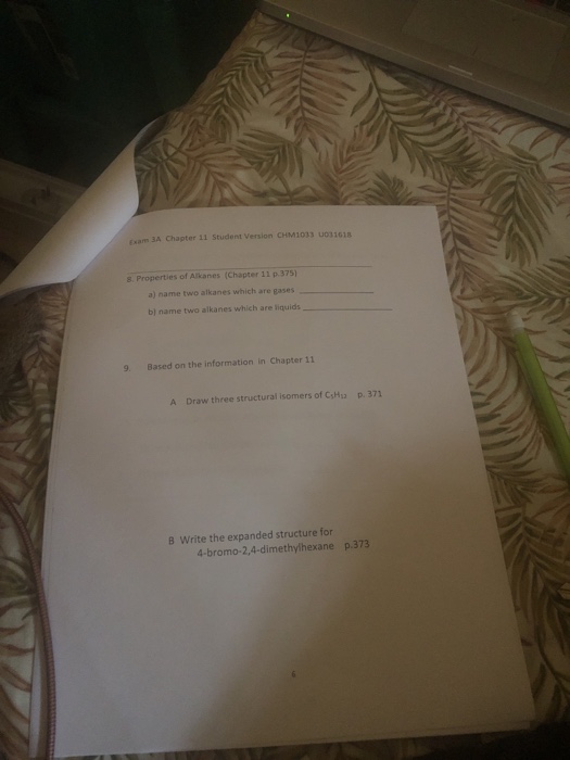 Solved Exam 3A Chapter 11 Student Version CHM1033 003161a S. | Chegg.com