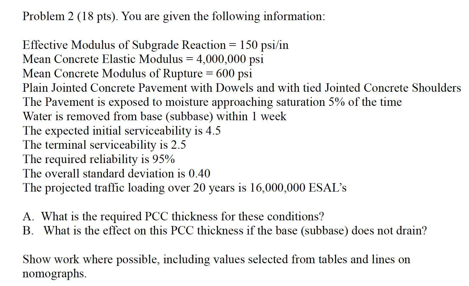 Solved Problem 2 (18 pts). You are given the following | Chegg.com