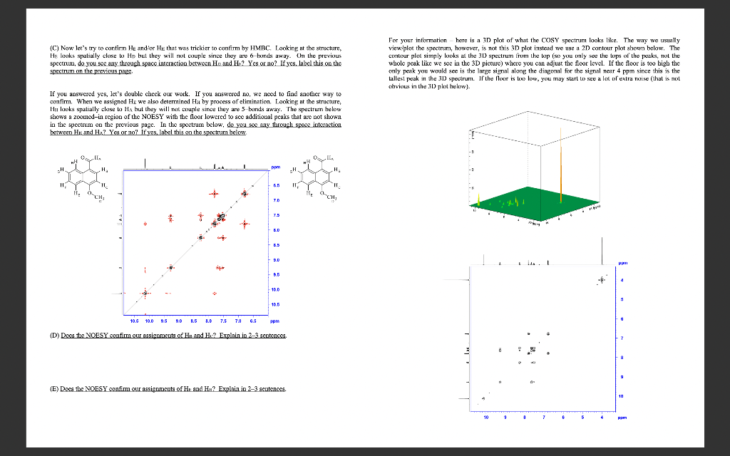 Solved VII. 2D NOESY NMR Data (20 pts). Another type of 2D | Chegg.com