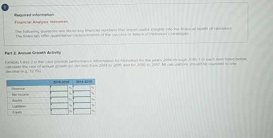 Solved Given: Heineken Case Info-Below are financial | Chegg.com
