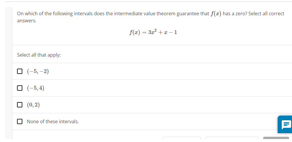 Solved On which of the following intervals does the | Chegg.com