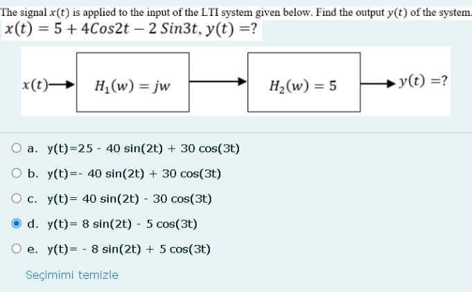 Solved Questioncourse: Signals and SystemsIMPORTANT | Chegg.com