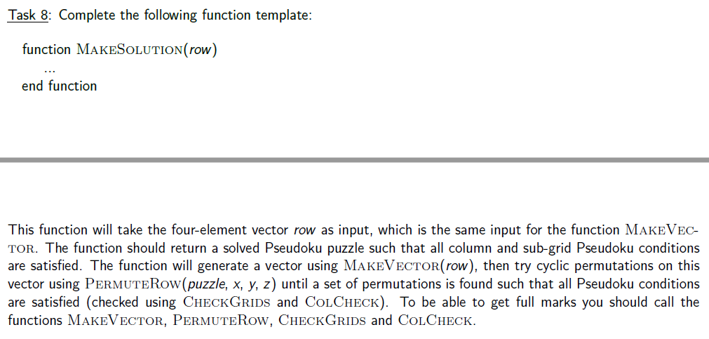 Solved Answer in Pseudo Code for Sudoku. Please answer Task | Chegg.com
