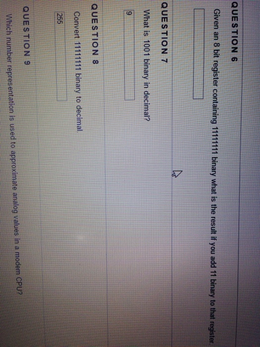 Solved Given an 8 bit register containing 11111111 binary | Chegg.com