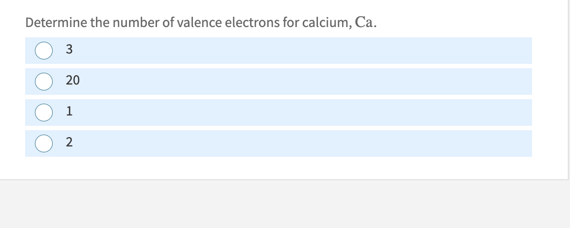 Solved Determine the number of valence electrons for | Chegg.com