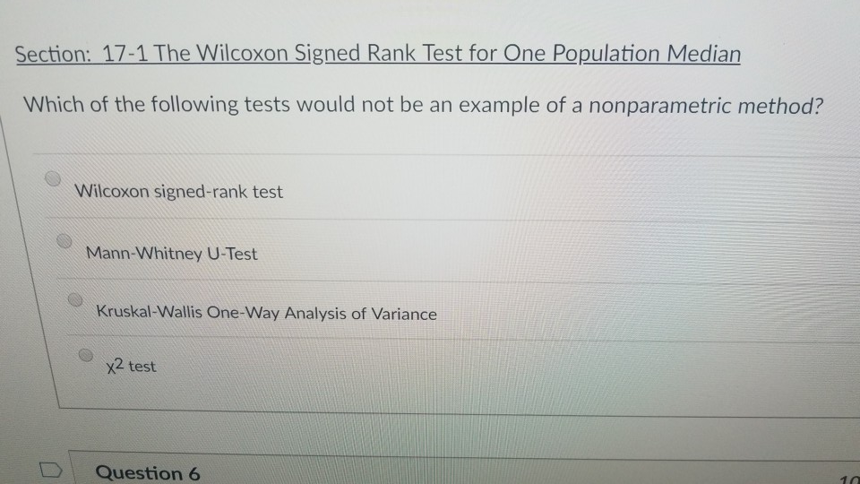 Section: 17-1 The Wilcoxon Signed Rank Test for One | Chegg.com