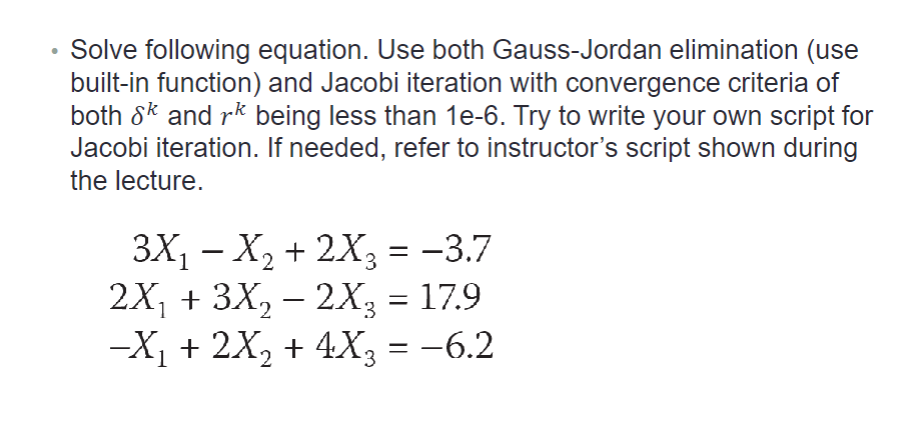 Solved Solve following equation. Use both Gauss-Jordan | Chegg.com