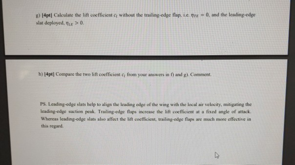 Problem 340). Leading-edge Slat & Trailing-edge Flap | Chegg.com