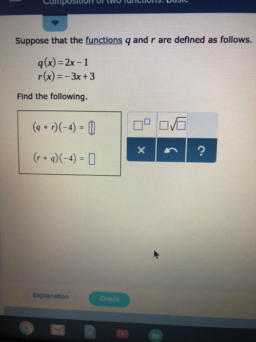 Solved Suppose that the functions q and r are defined as | Chegg.com