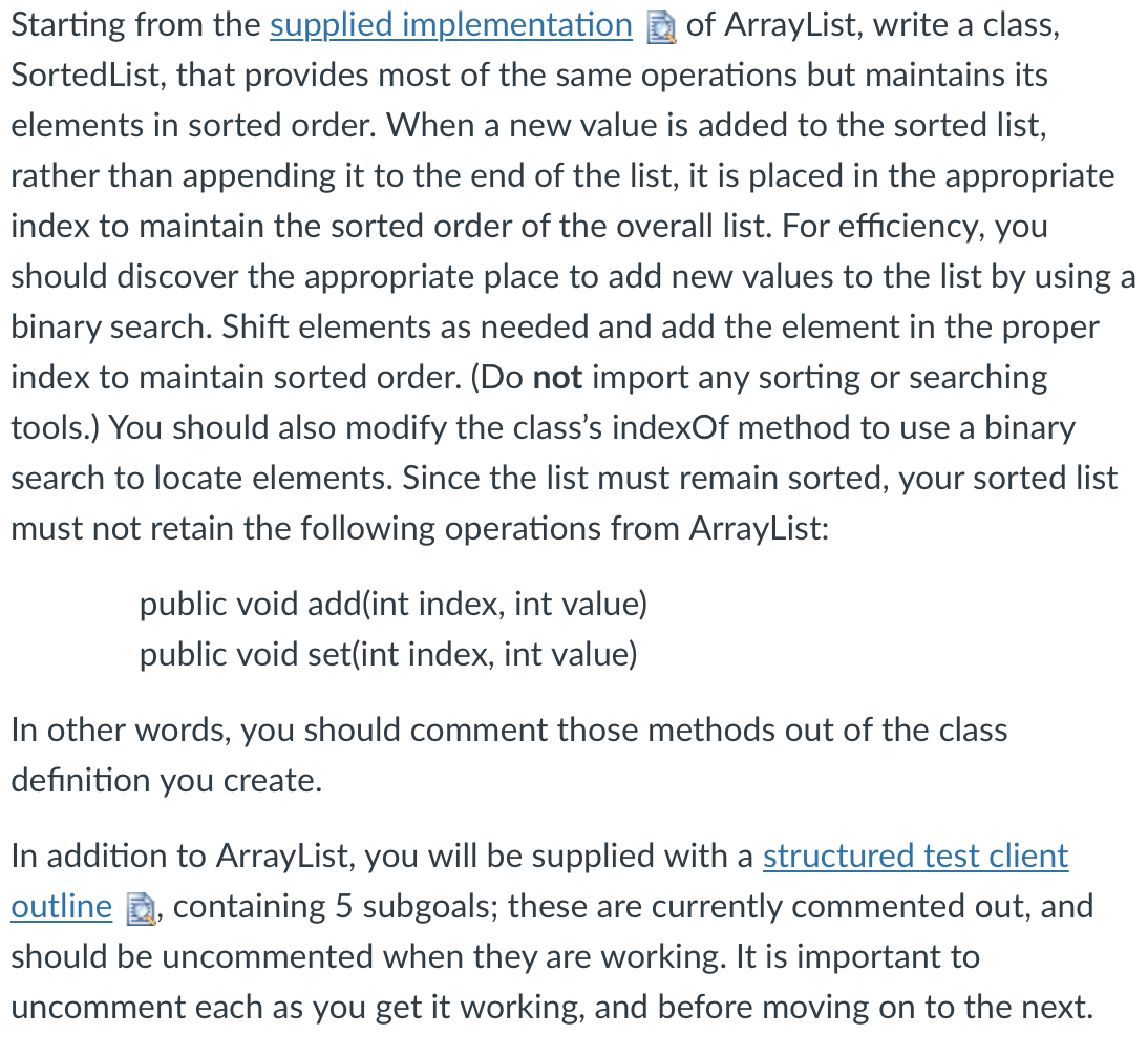 ArrayList code** // Class ArrayList can be used to | Chegg.com