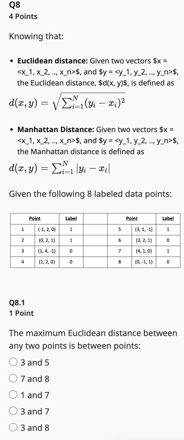 Solved - Euclidean distance: Given two vectors $x= | Chegg.com
