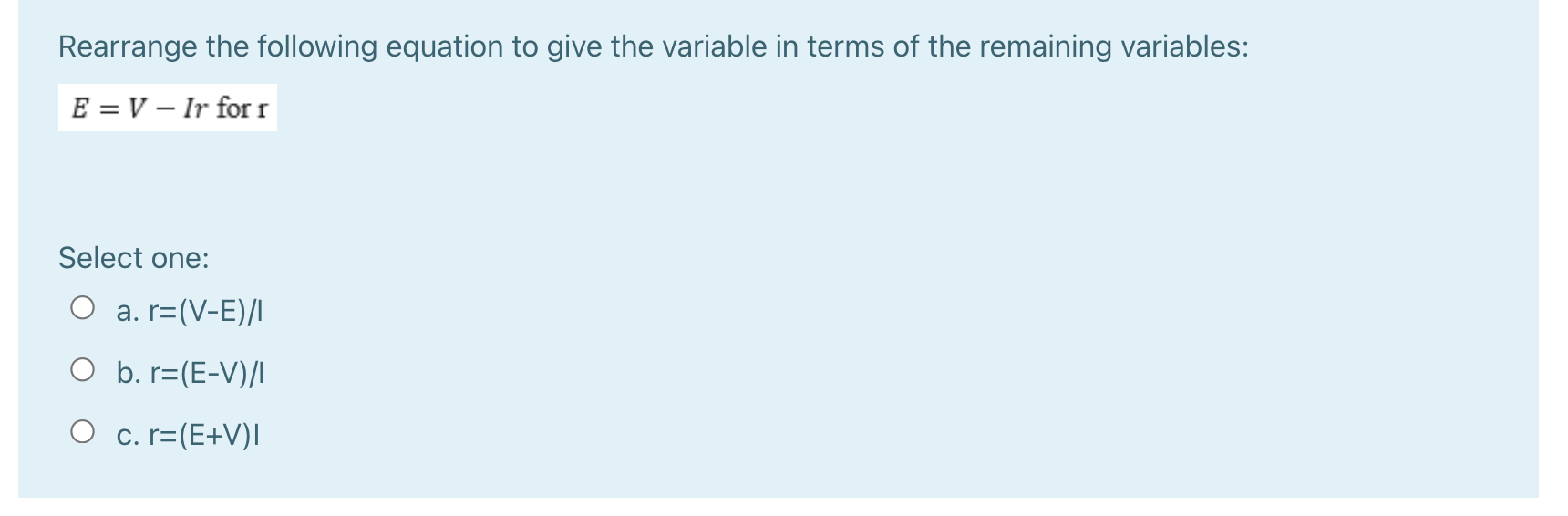 Solved Rearrange the following equation to give the variable | Chegg.com