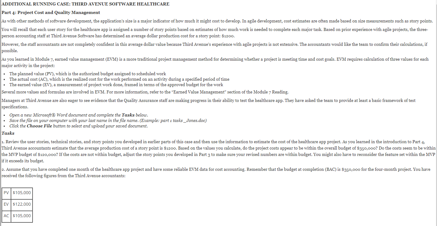 Solved ADDITIONAL RUNNING CASE: THIRD AVENUE SOFTWARE | Chegg.com