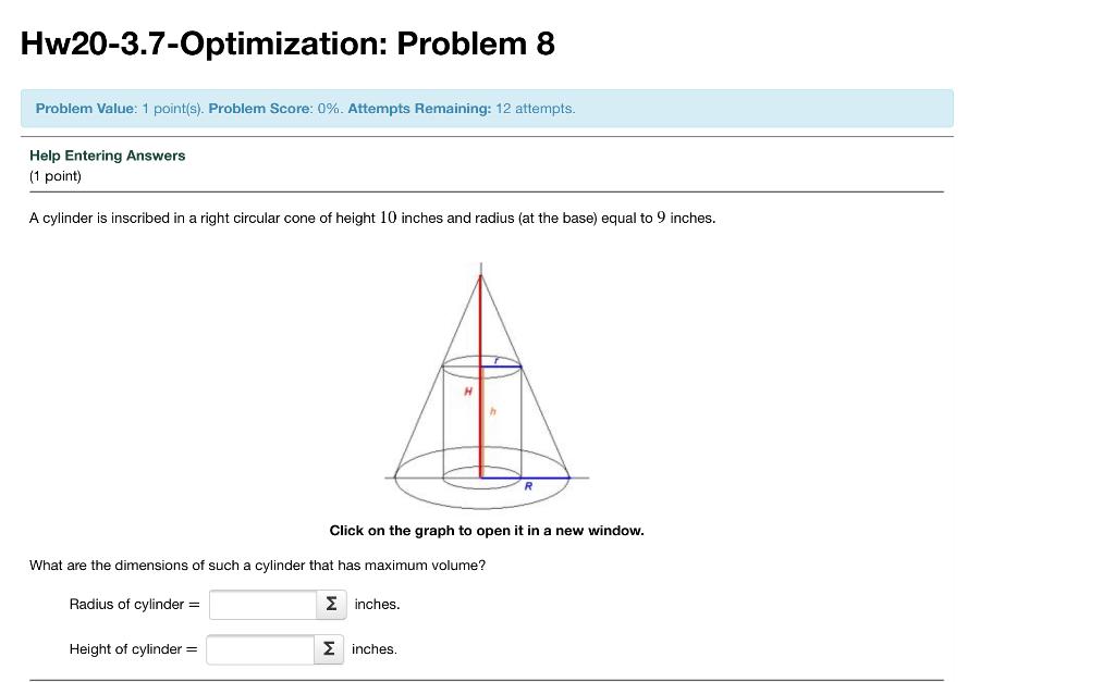 Solved Hw20-3.7-Optimization: Problem 8 Problem Value: 1 | Chegg.com