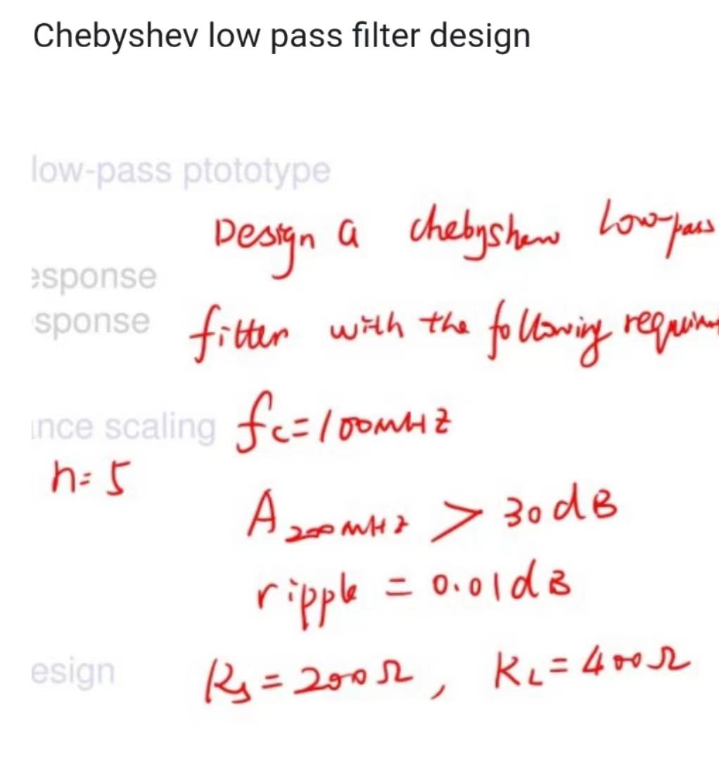 Chebyshev low pass filter design low-pass ptototype | Chegg.com