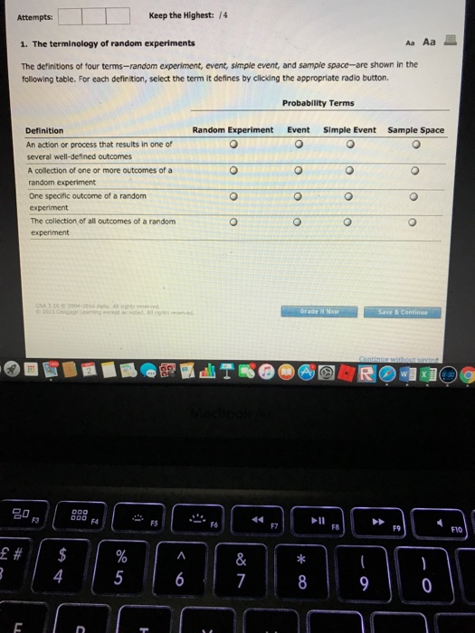 Solved Keep the Highest:14 Attempts: 1. The terminology of | Chegg.com