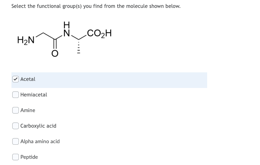 Solved Select The Functional Group S You Find From The