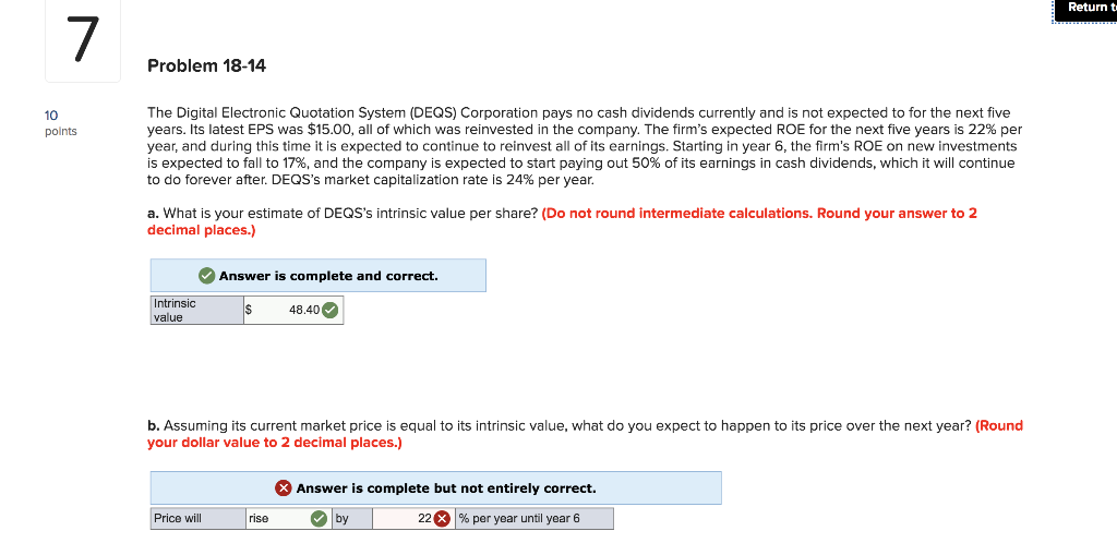 Return to 7 Problem 18-14 10 points The Digital | Chegg.com